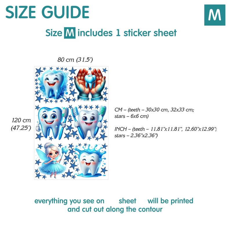 Tooth Fairy Wall Stickers – Cute Dental Theme Decals for Kids, Dentist ...