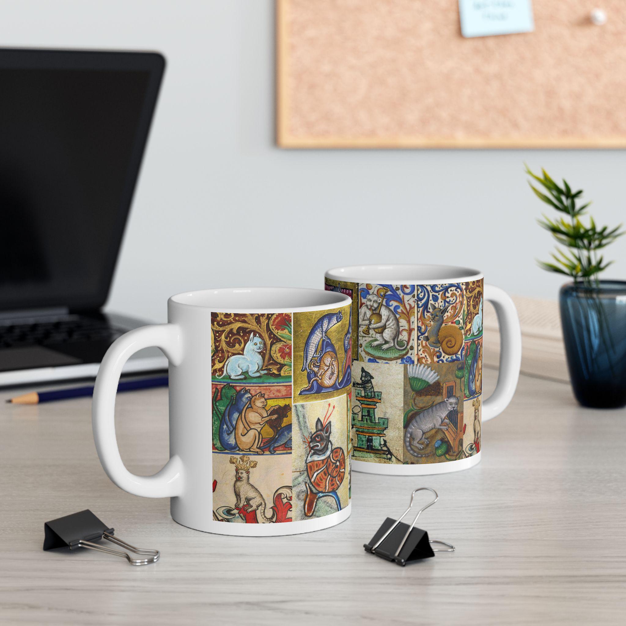 Medieval Cats Mug, Funny Cat Lover Gift, Unique Coffee Mug, Medieval ...