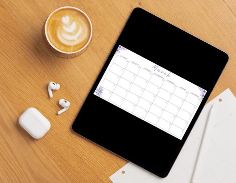 Printable & Digital Monthly Calendar – Floral Design | PDF + Goodnotes ...