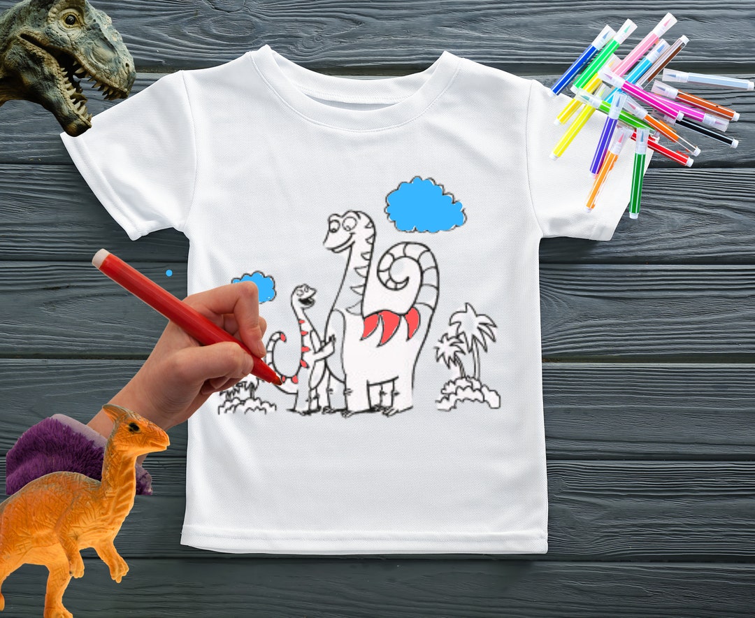 Coloring Activity for Kids T-shirt Paintable Children's T-shirt, Paint ...