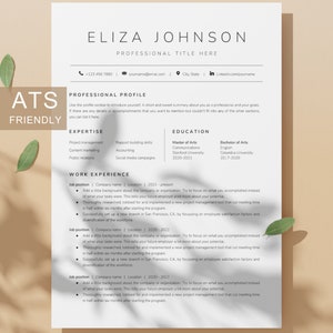 ATS Friendly Resume Template for Google Docs Word and Pages - Etsy