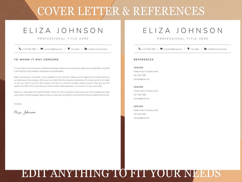 ATS Friendly Resume Template for Google Docs Word and Pages - Etsy