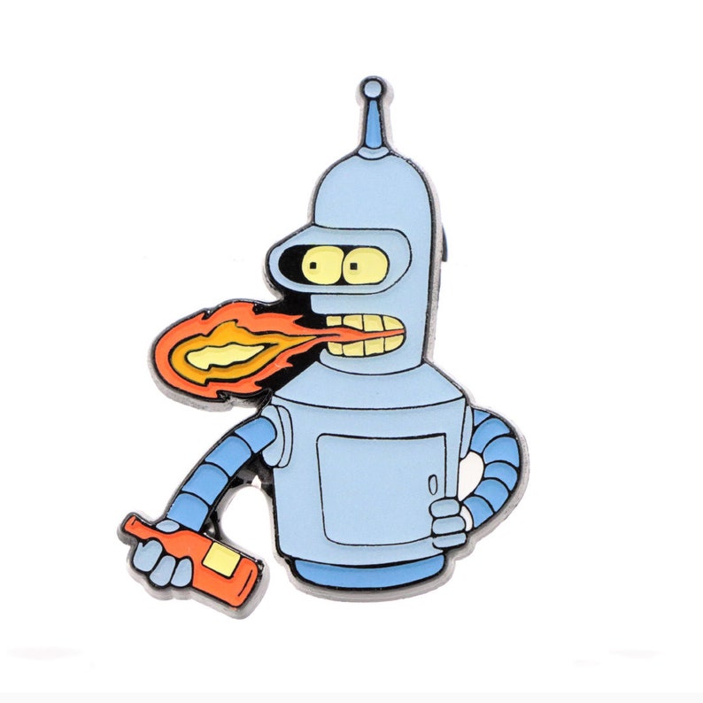 Futurama Bender Fire Breath Lapel Pin - Etsy