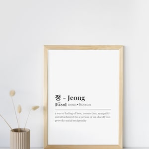 Korean Word Poster, Definition Wall Art, Word Definition Poster, Korean ...