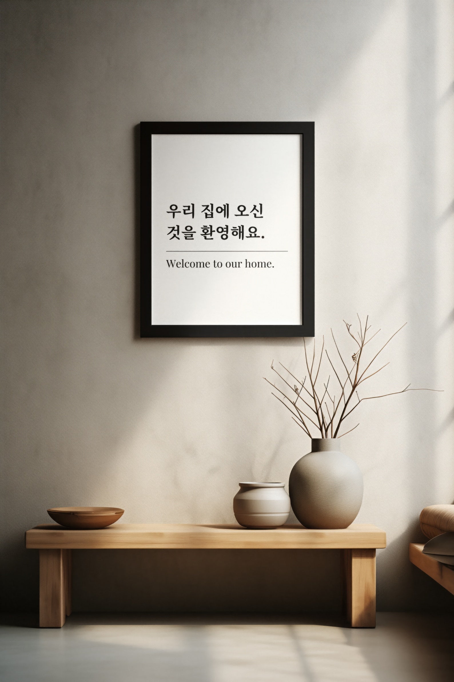 Korean Welcome Home Poster, Korean Word Poster, Korean Wall Art, Korean ...