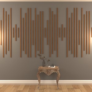 Abstract Sound Wave Accent Feature Wall Design and Installation Build ...