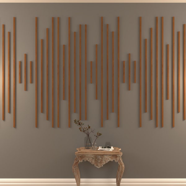 Abstract Sound Wave Accent Feature Wall Design and Installation Build ...