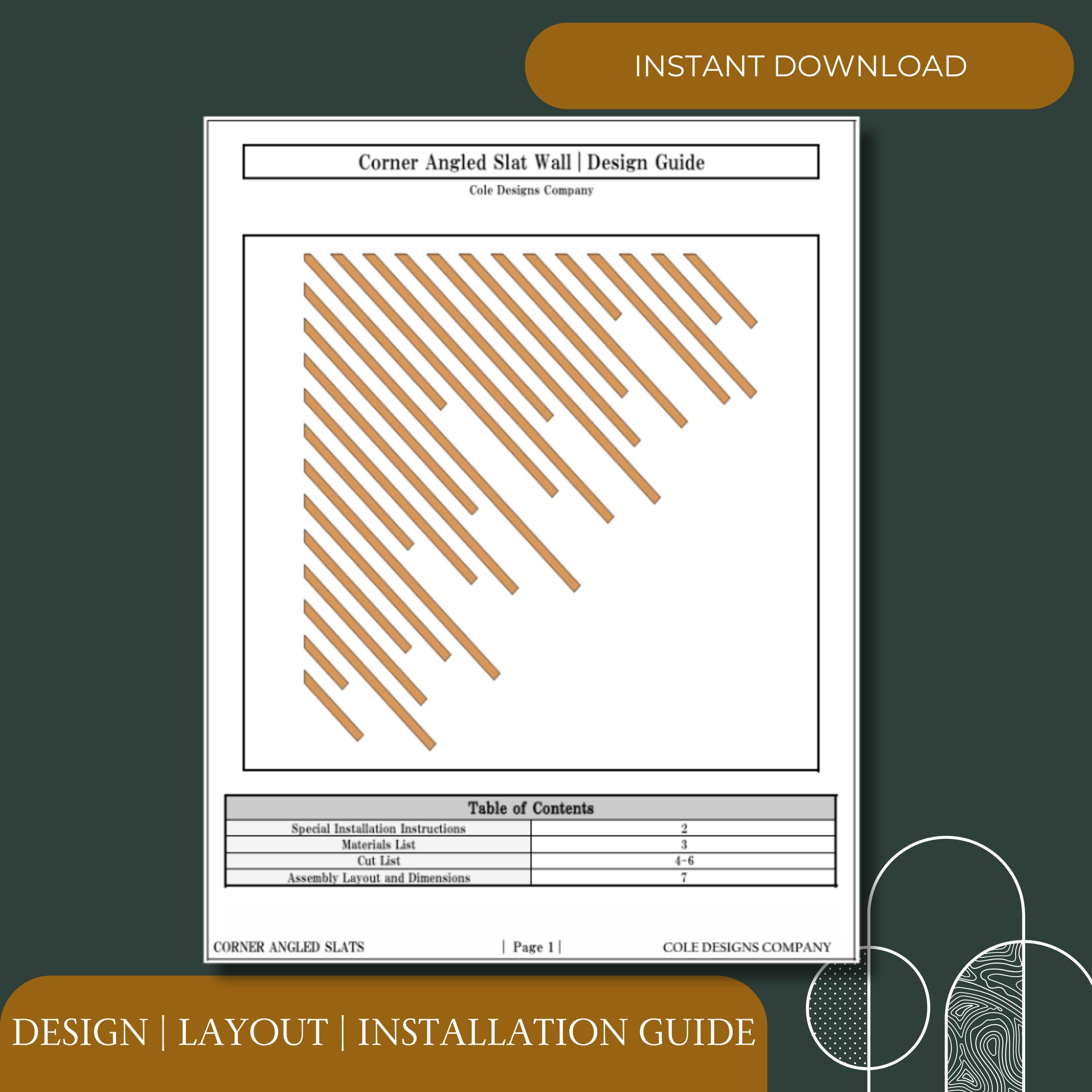 Accent Wall Moulding Corner Angle Design and Installation Build Plan ...