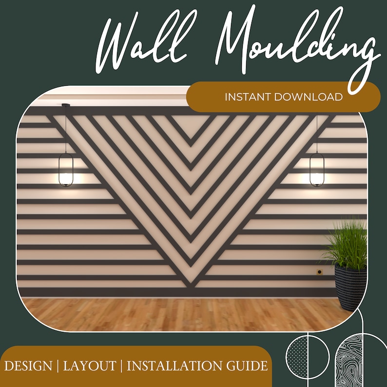 Accent Wall Moulding Modern Design and Installation Build Plan | 16 ...