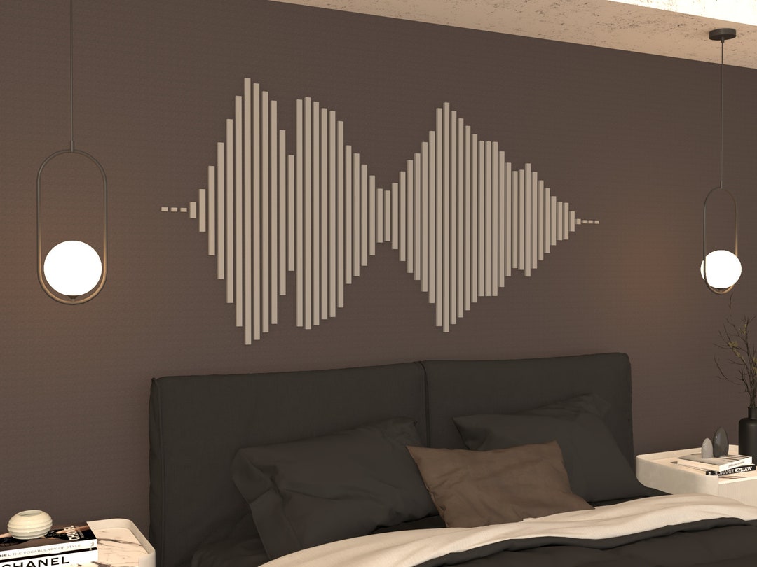 Sound Wave Wood Art Design and Installation Build Plan goodnight 3D ...