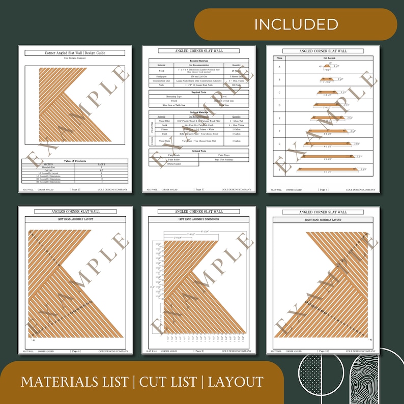 Accent Wall Moulding Angled Corner Design and Installation Build Plan ...