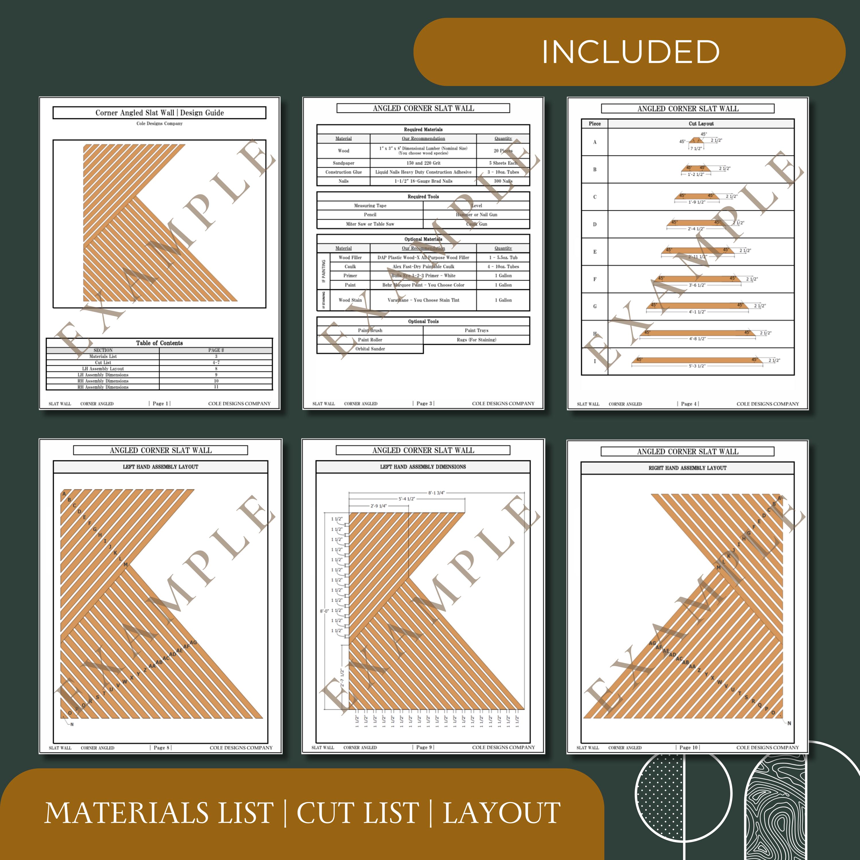 Accent Wall Moulding Angled Corner Design and Installation Build Plan ...