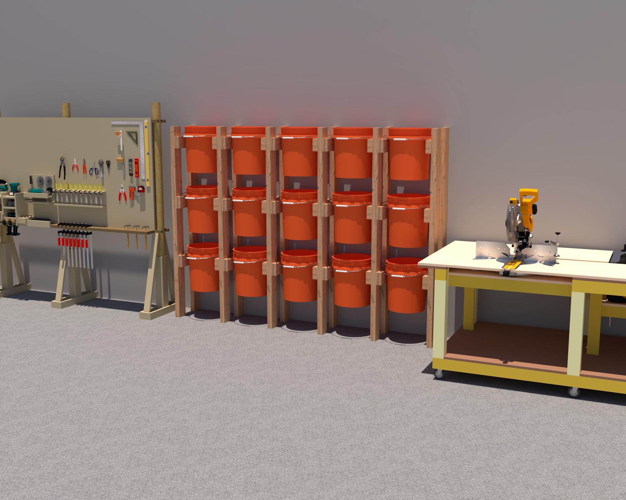 DIY Vertical Bucket Planter and Storage Shelf Design | PDF Build ...