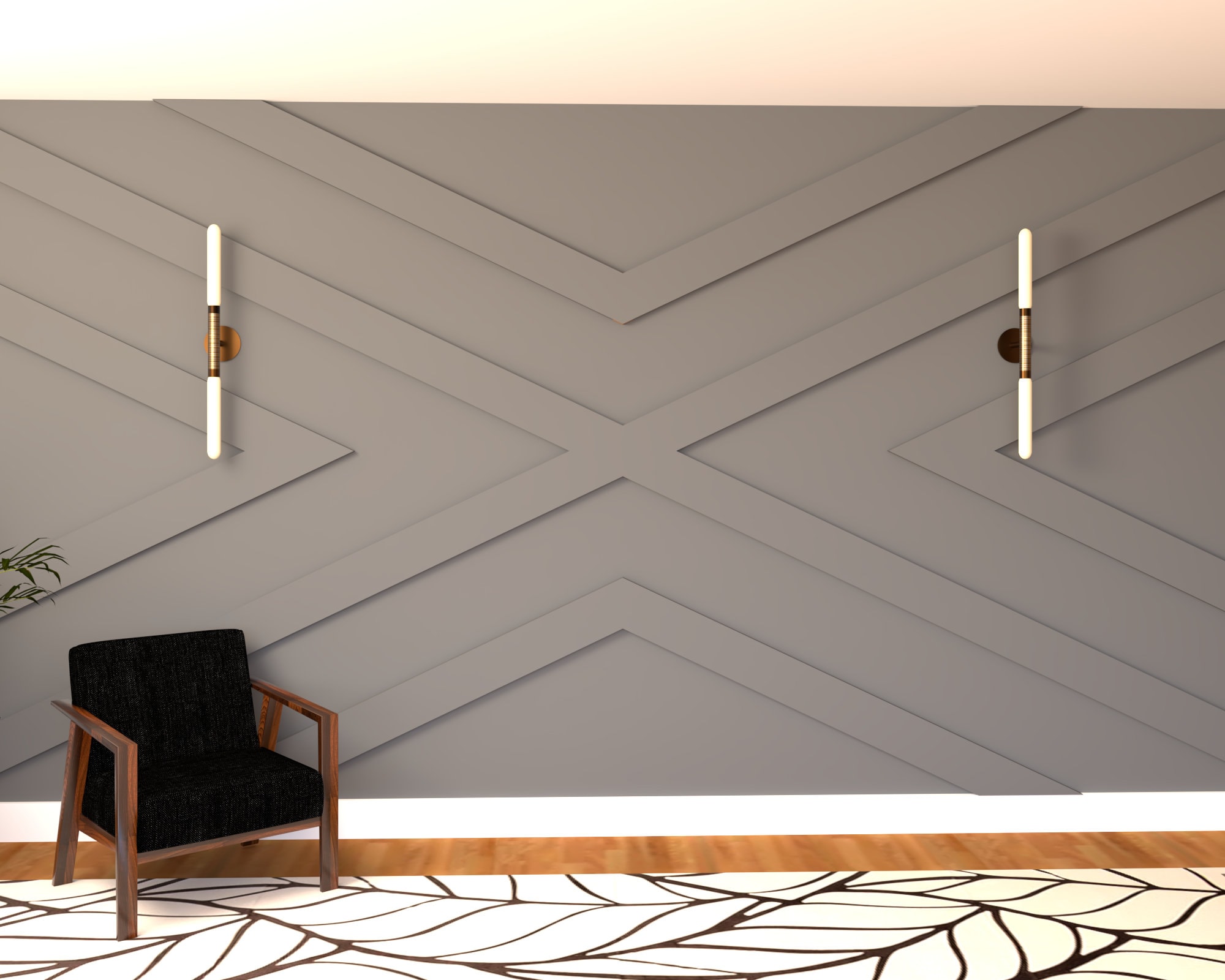 Accent Wall Moulding X Design and Installation Build Plan | 9 Sizes ...