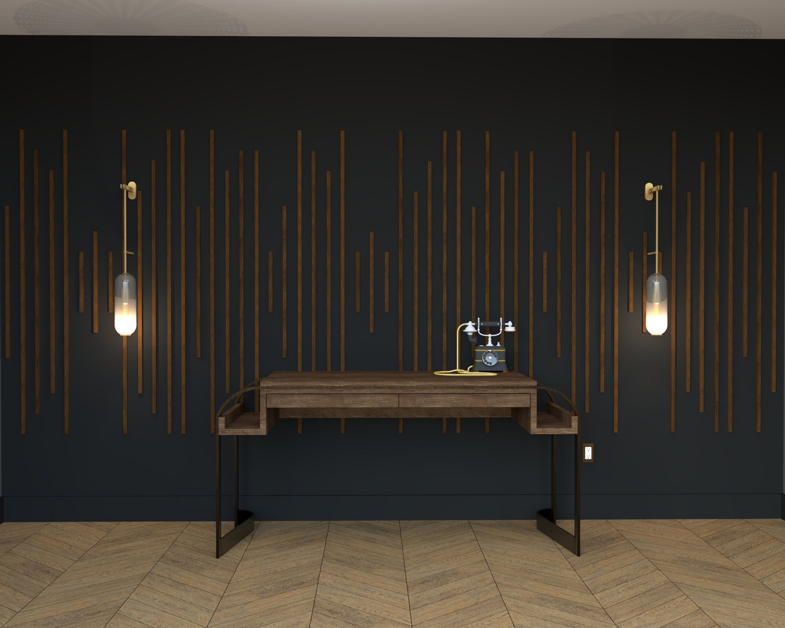 Abstract Sound Wave Accent Feature Wall Design and Installation Build ...