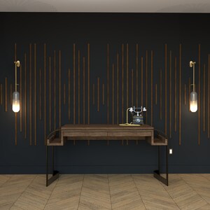 Abstract Sound Wave Accent Feature Wall Design and Installation Build ...