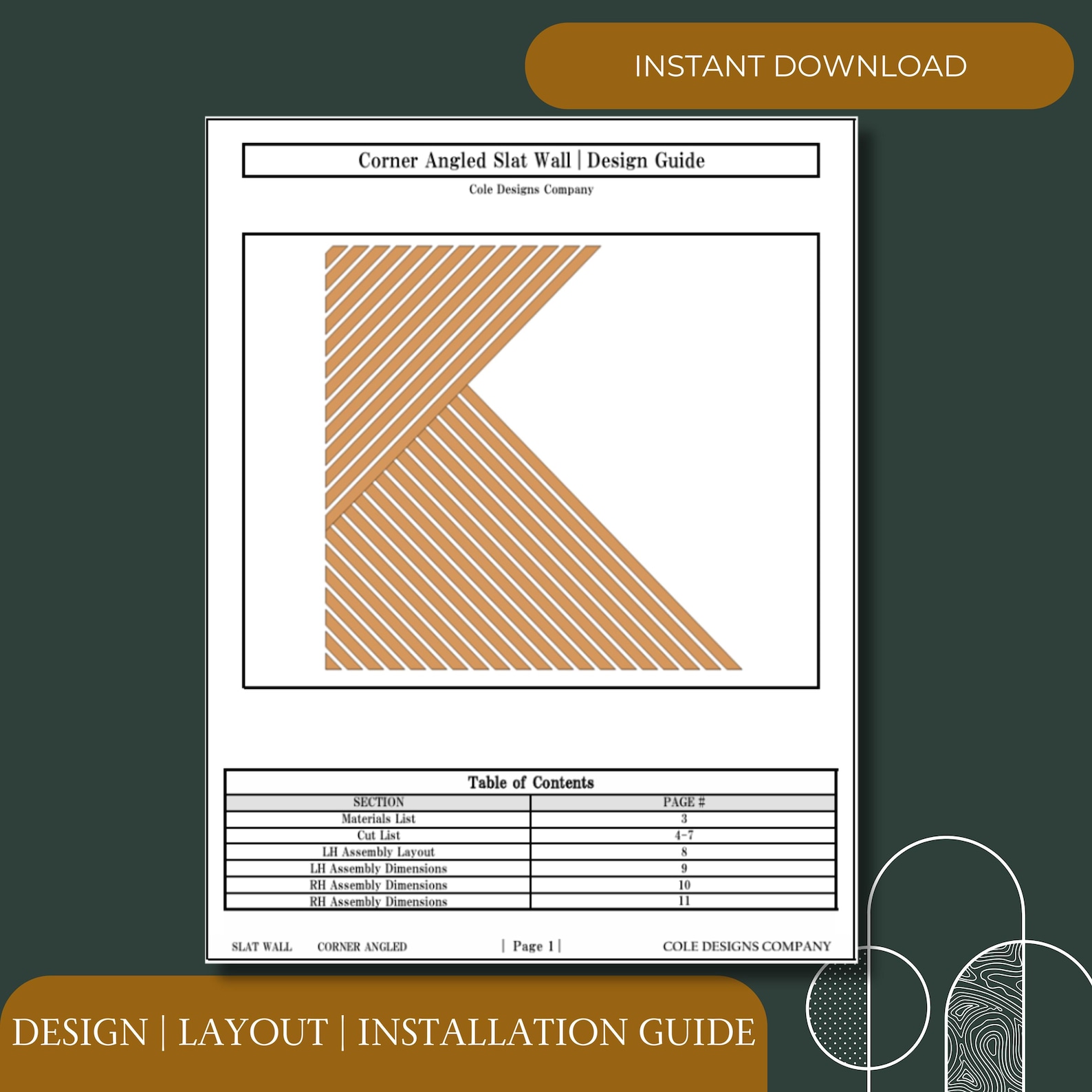 Accent Wall Moulding Angled Corner Design and Installation Build Plan ...