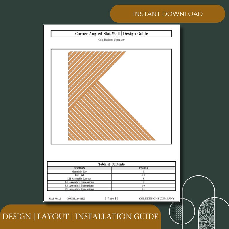 Accent Wall Moulding Angled Corner Design and Installation Build Plan ...