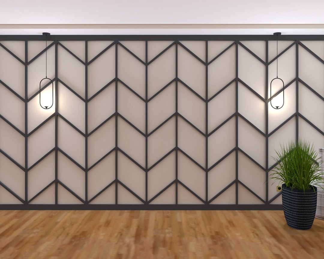 Accent Wall Moulding Design and Installation Build Plan Chevron Wall ...