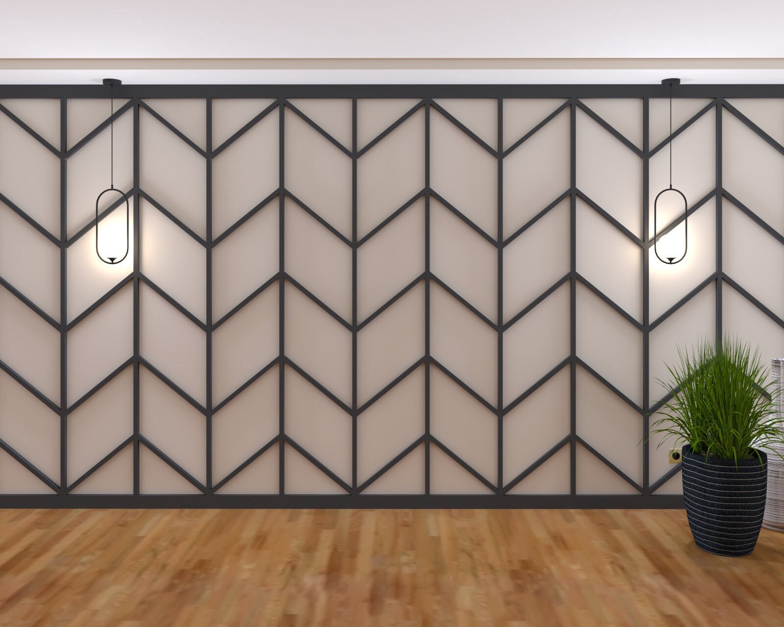 Accent Wall Moulding Design and Installation Build Plan Chevron Wall ...