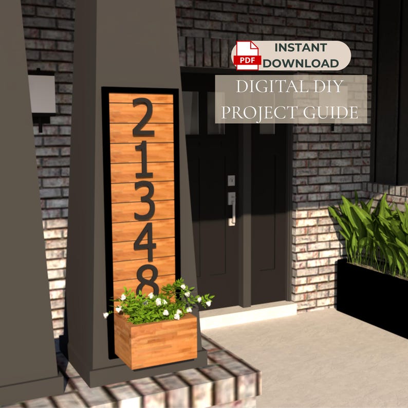 DIY House Number Sign | PDF Digital Download Build Instructions ...