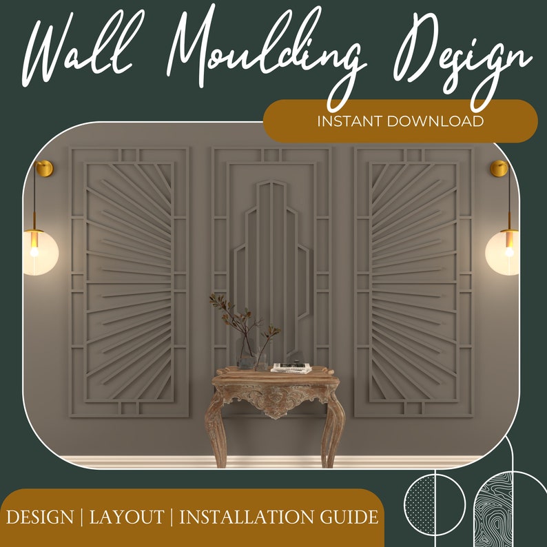 Accent Wall Moulding Art Deco Design and Installation Build Plan ...