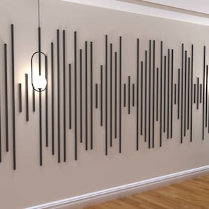 Abstract Sound Wave Accent Feature Wall Design and Installation Build ...