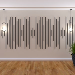 Abstract Sound Wave Accent Feature Wall Design and Installation Build ...