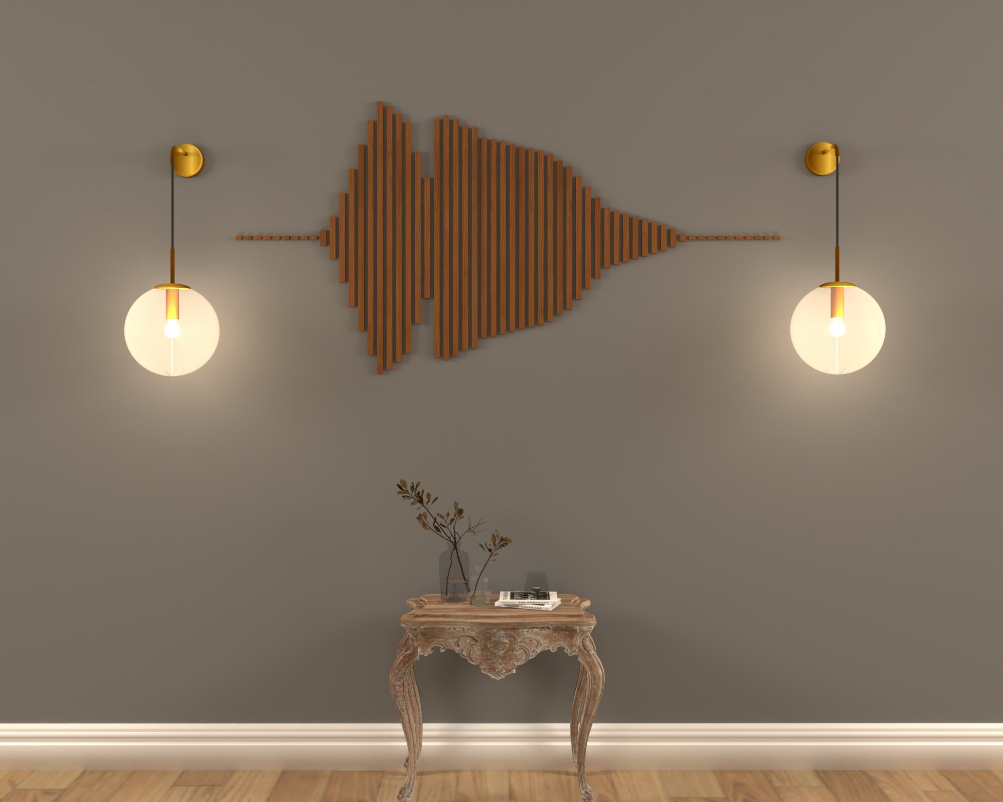 Sound Wave Wood Art Design and Installation Build Plan | Hello | 3D ...
