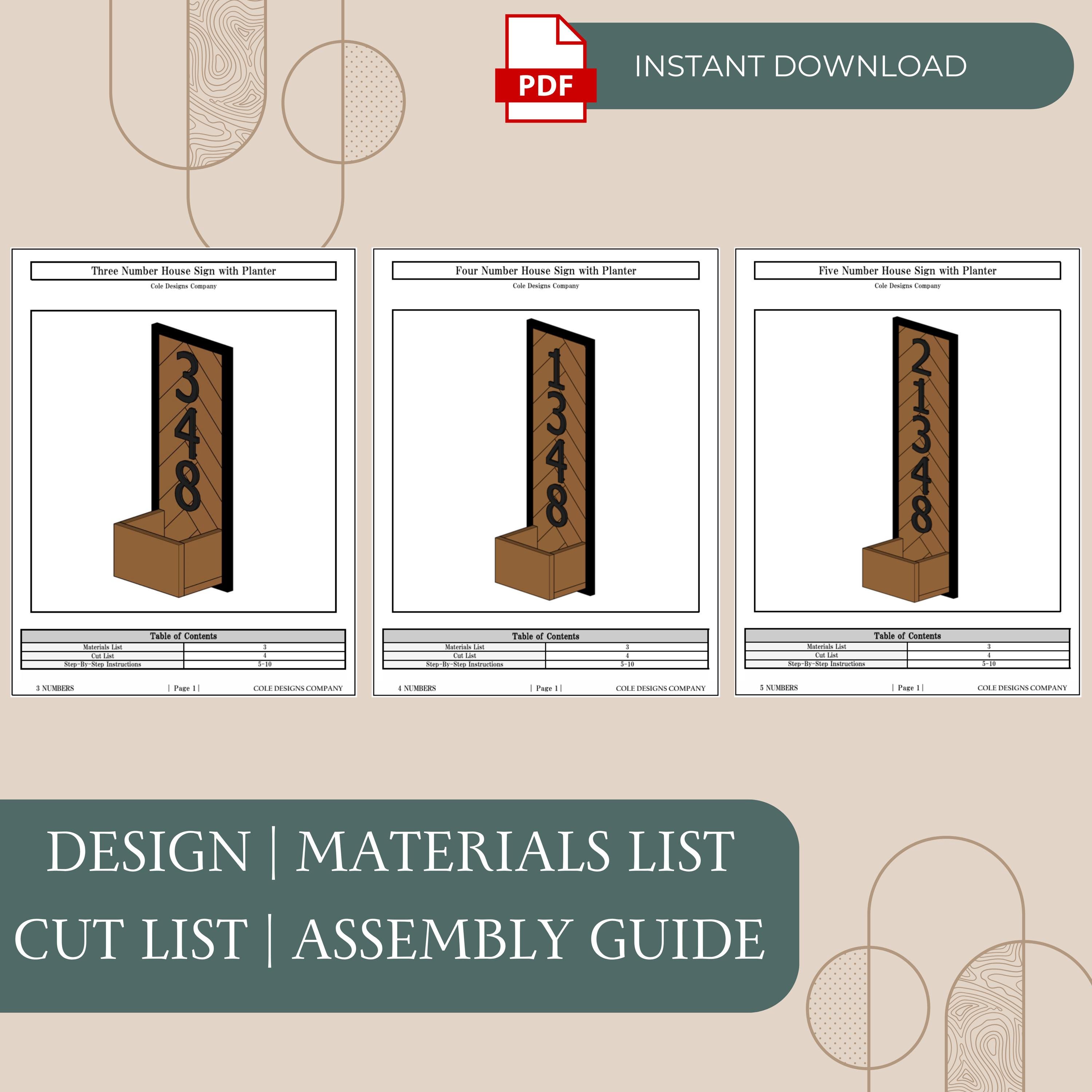 DIY House Number Sign PDF Digital Download Build Instructions ...