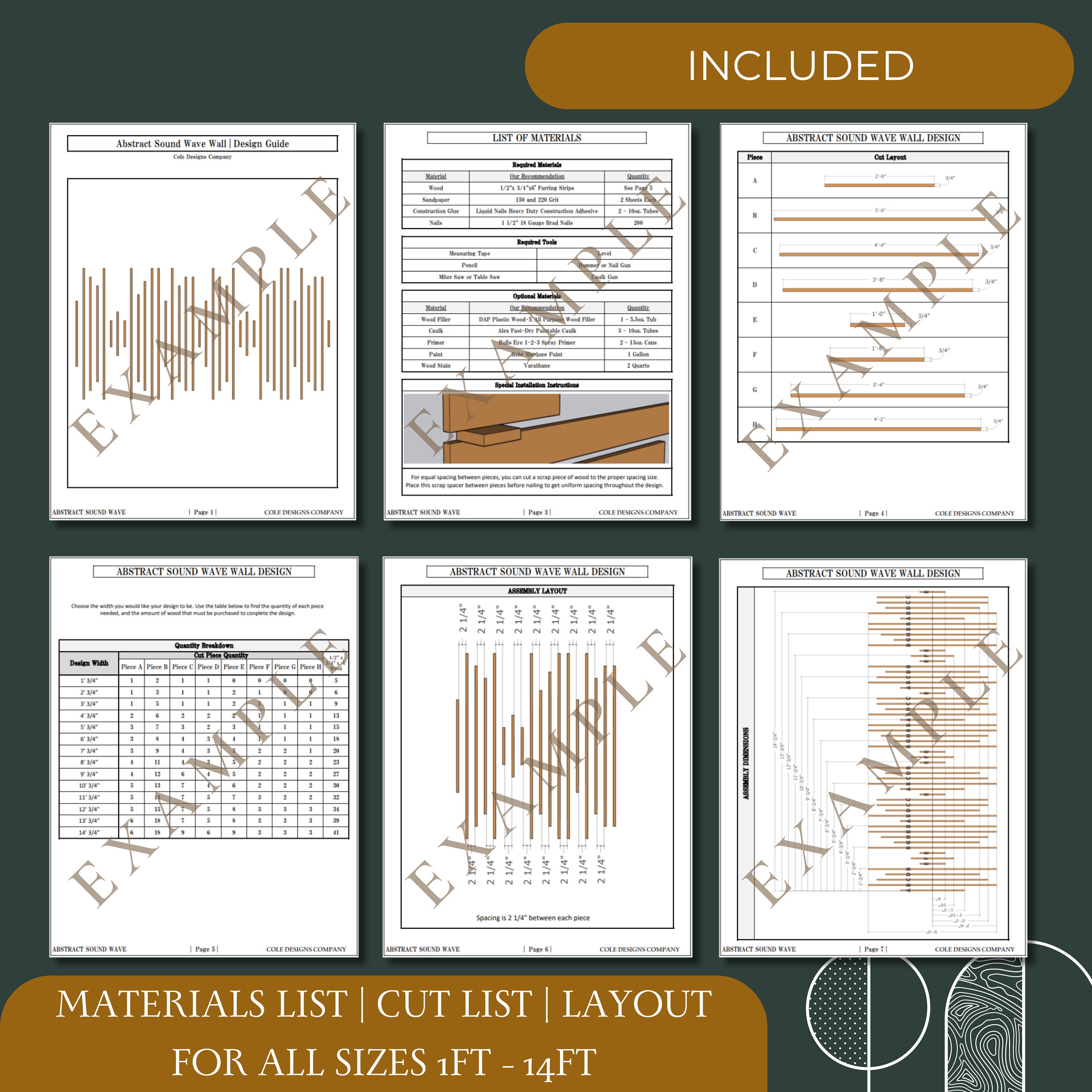 Abstract Sound Wave Accent Feature Wall Design and Installation Build ...