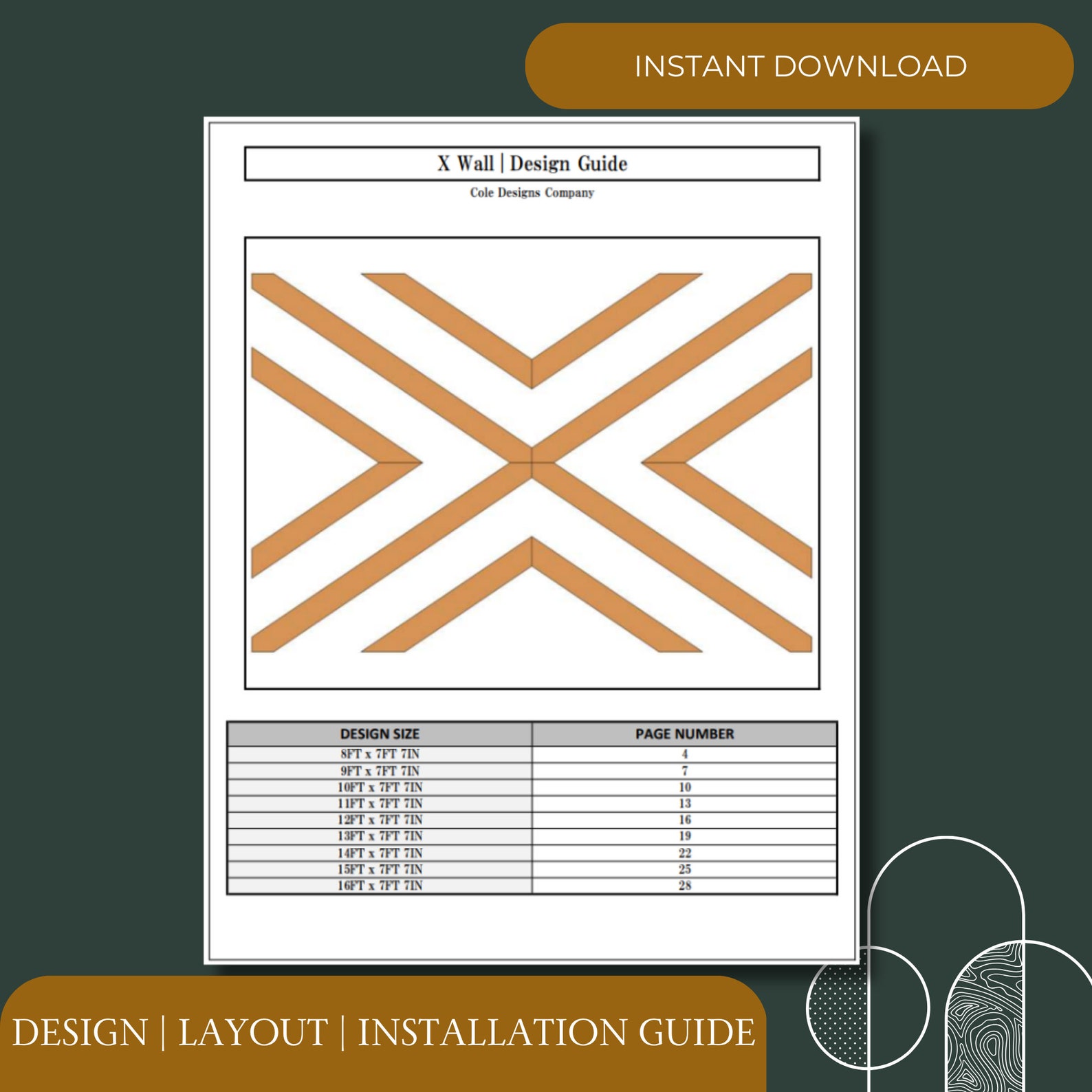 Accent Wall Moulding X Design and Installation Build Plan | 9 Sizes ...