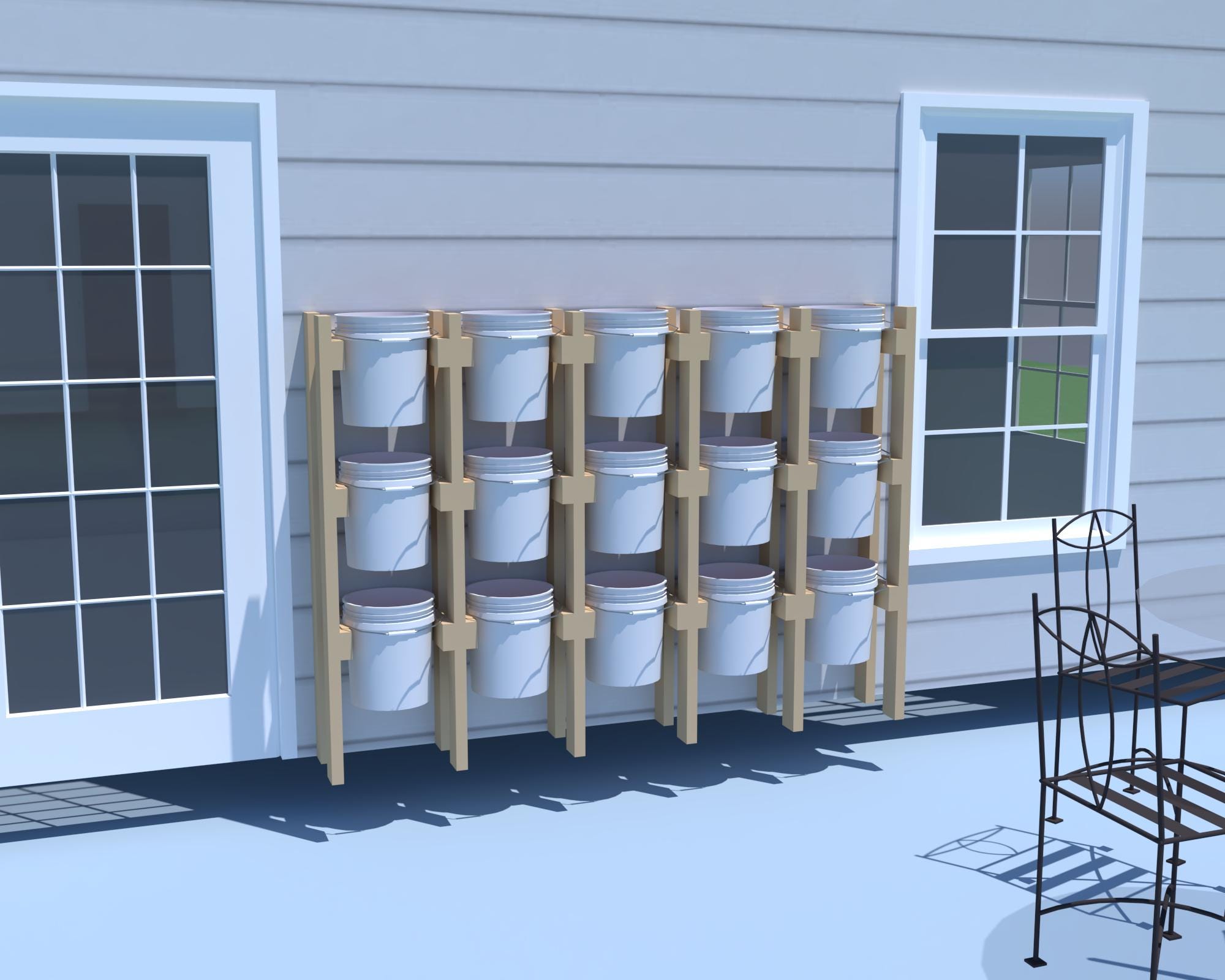 DIY Vertical Bucket Planter and Storage Shelf Design | PDF Build ...