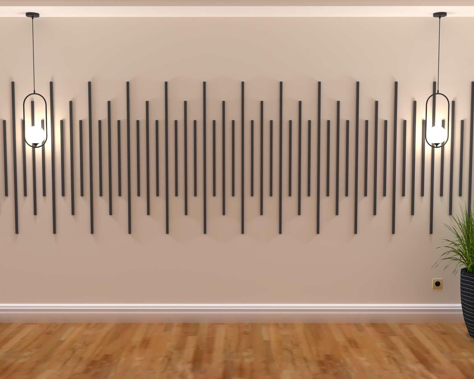Simple Sound Wave Accent Feature Wall Design and Installation Build ...