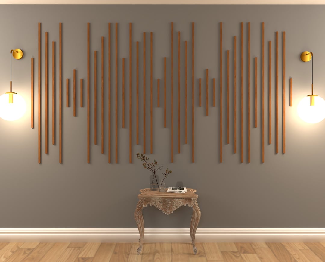 Abstract Sound Wave Accent Feature Wall Design and Installation Build ...