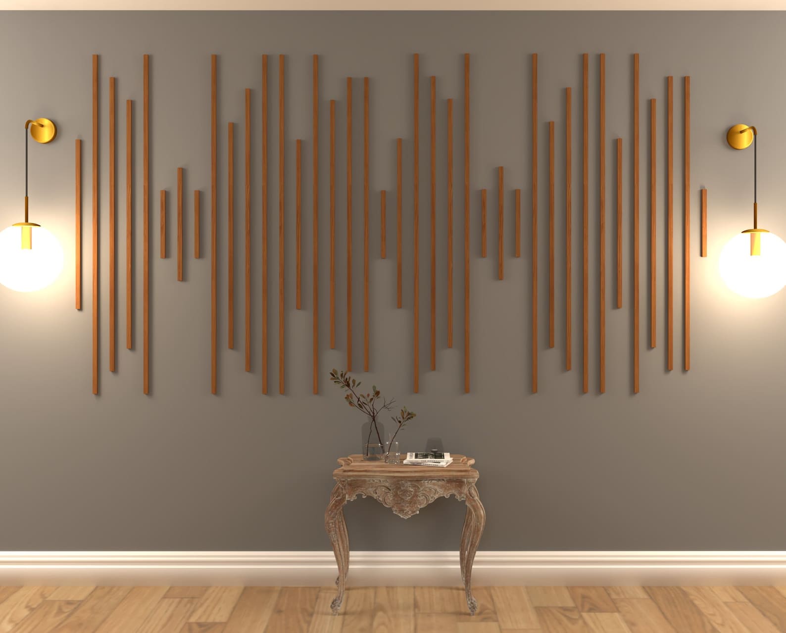 Abstract Sound Wave Accent Feature Wall Design and Installation Build ...
