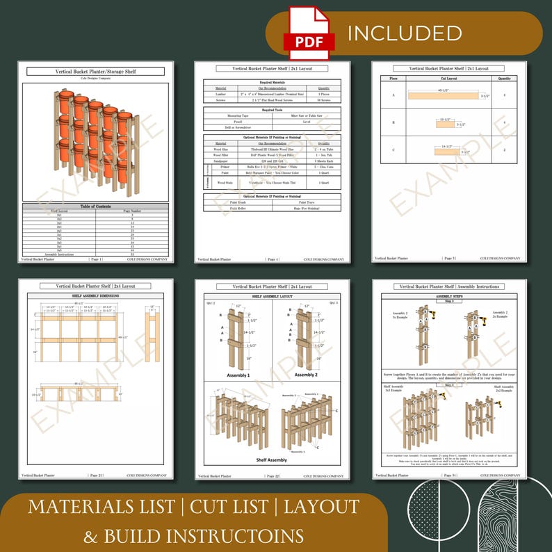DIY Vertical Bucket Planter and Storage Shelf Design | PDF Build ...