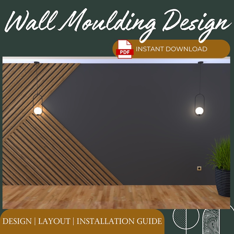 Accent Wall Moulding Angled Corner Design and Installation Build Plan ...