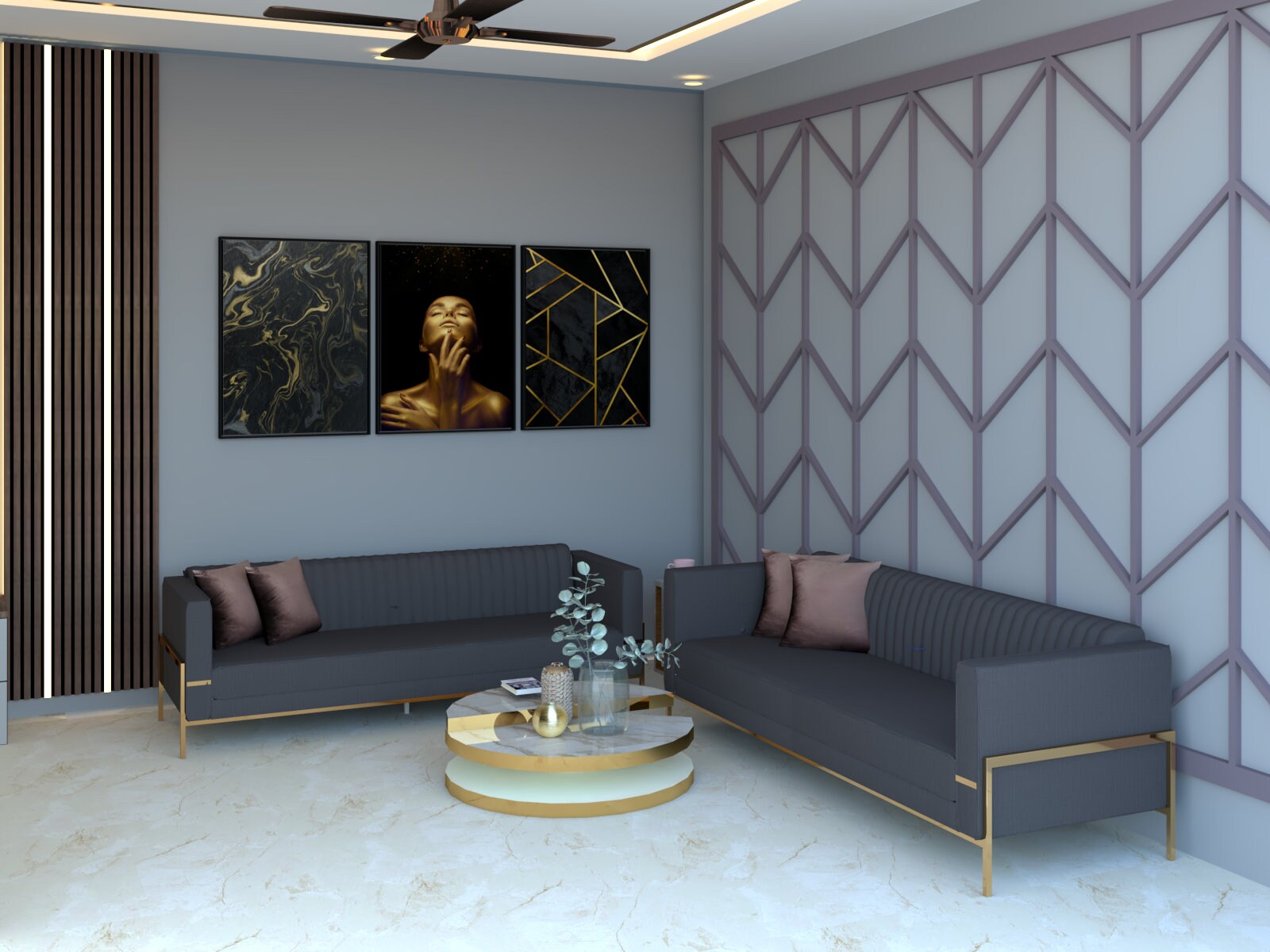 Accent Wall Moulding Design and Installation Build Plan Chevron Wall ...