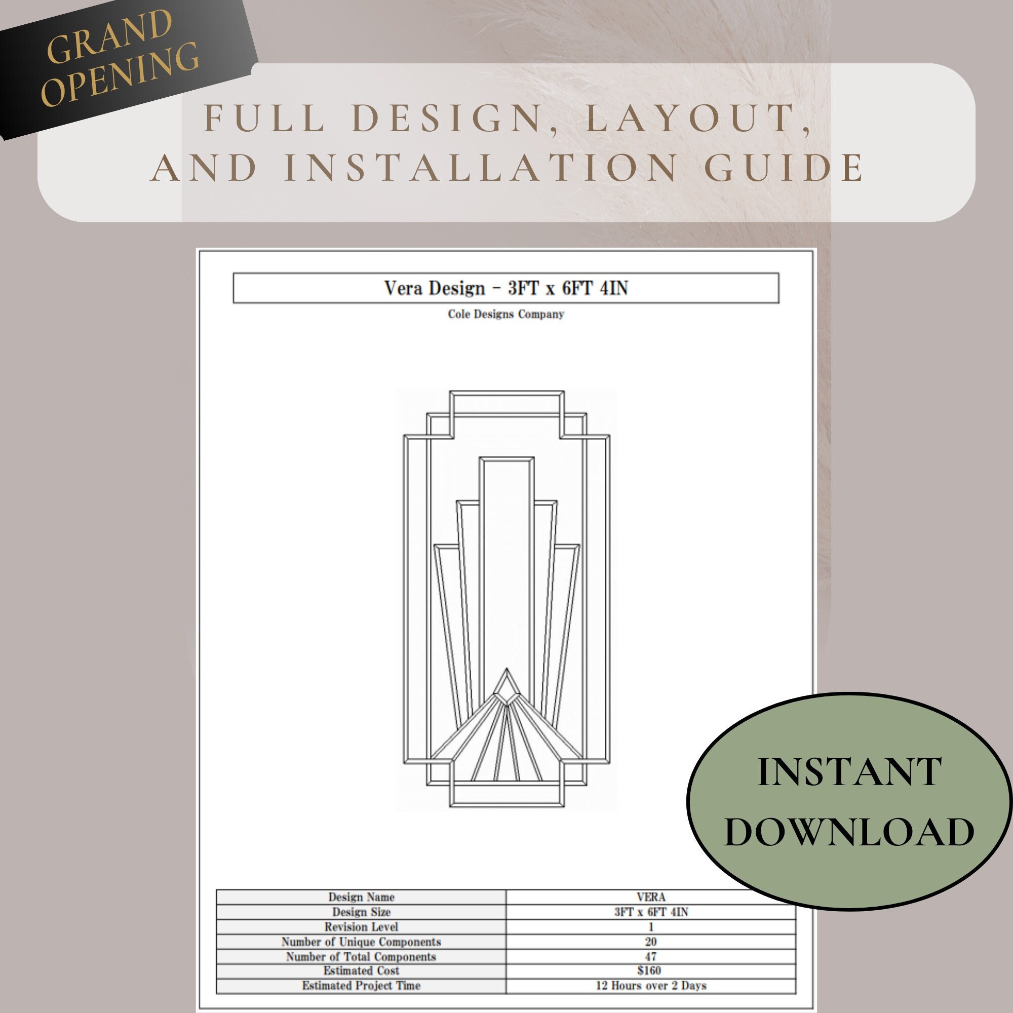 Accent Wall Moulding Art Deco Design Layout and Install Guide | Vera ...