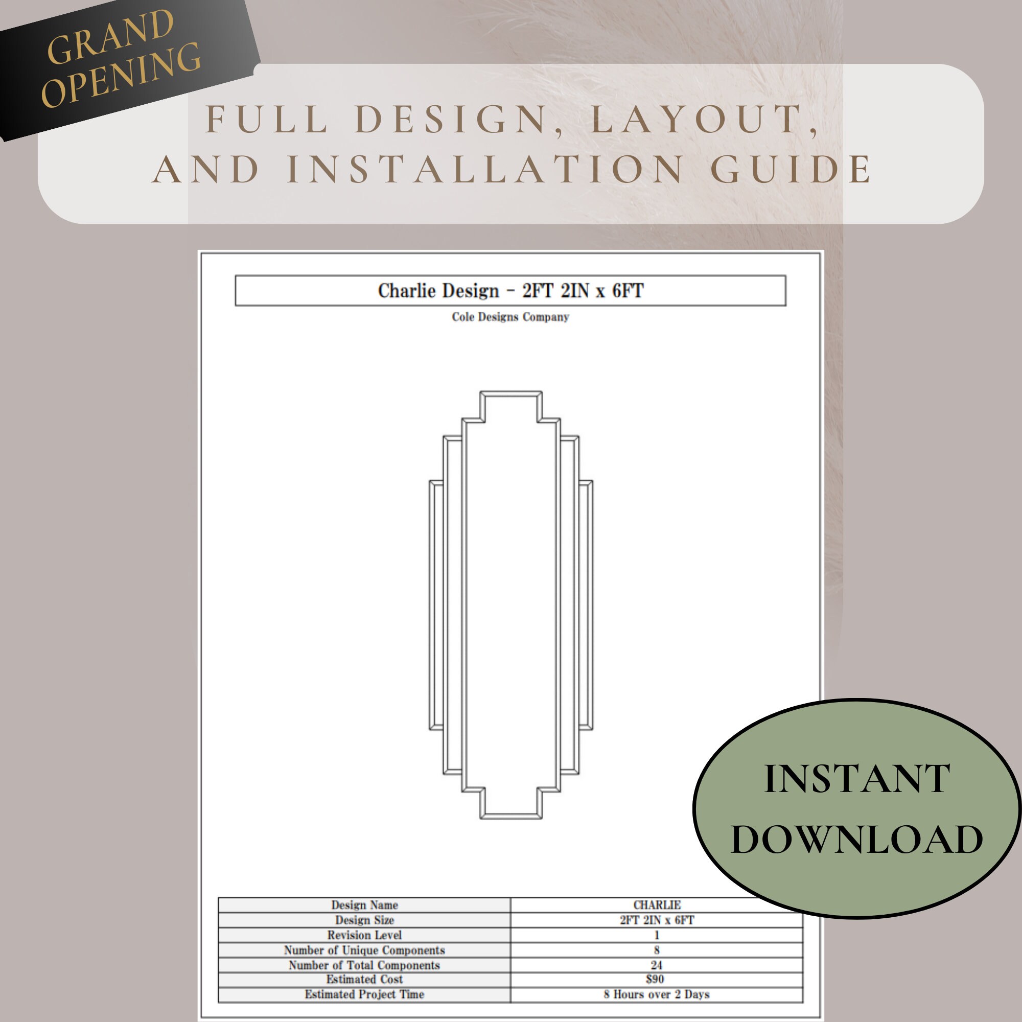 Feature Wall Art Deco Design Layout and Installation Guide *charlie ...