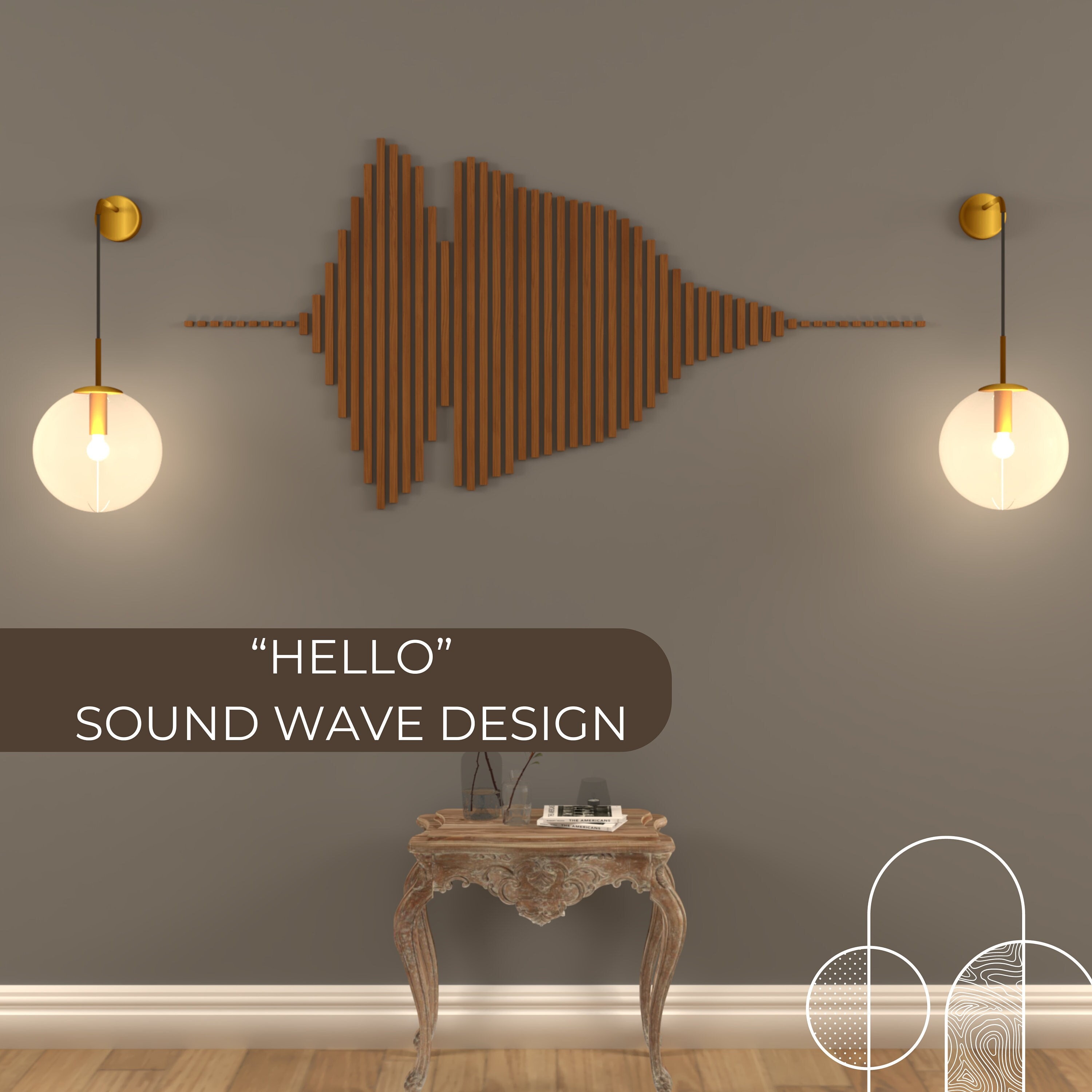 Sound Wave Wood Art Design and Installation Build Plan | Hello | 3D ...