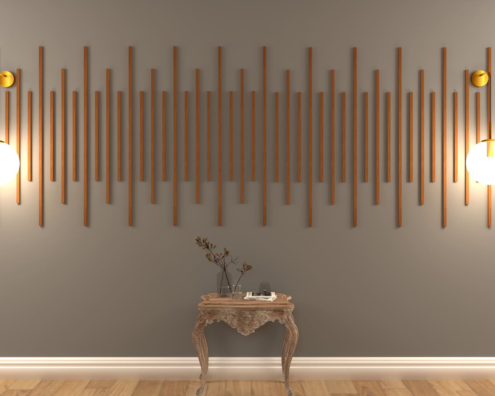 Simple Sound Wave Accent Feature Wall Design and Installation Build ...