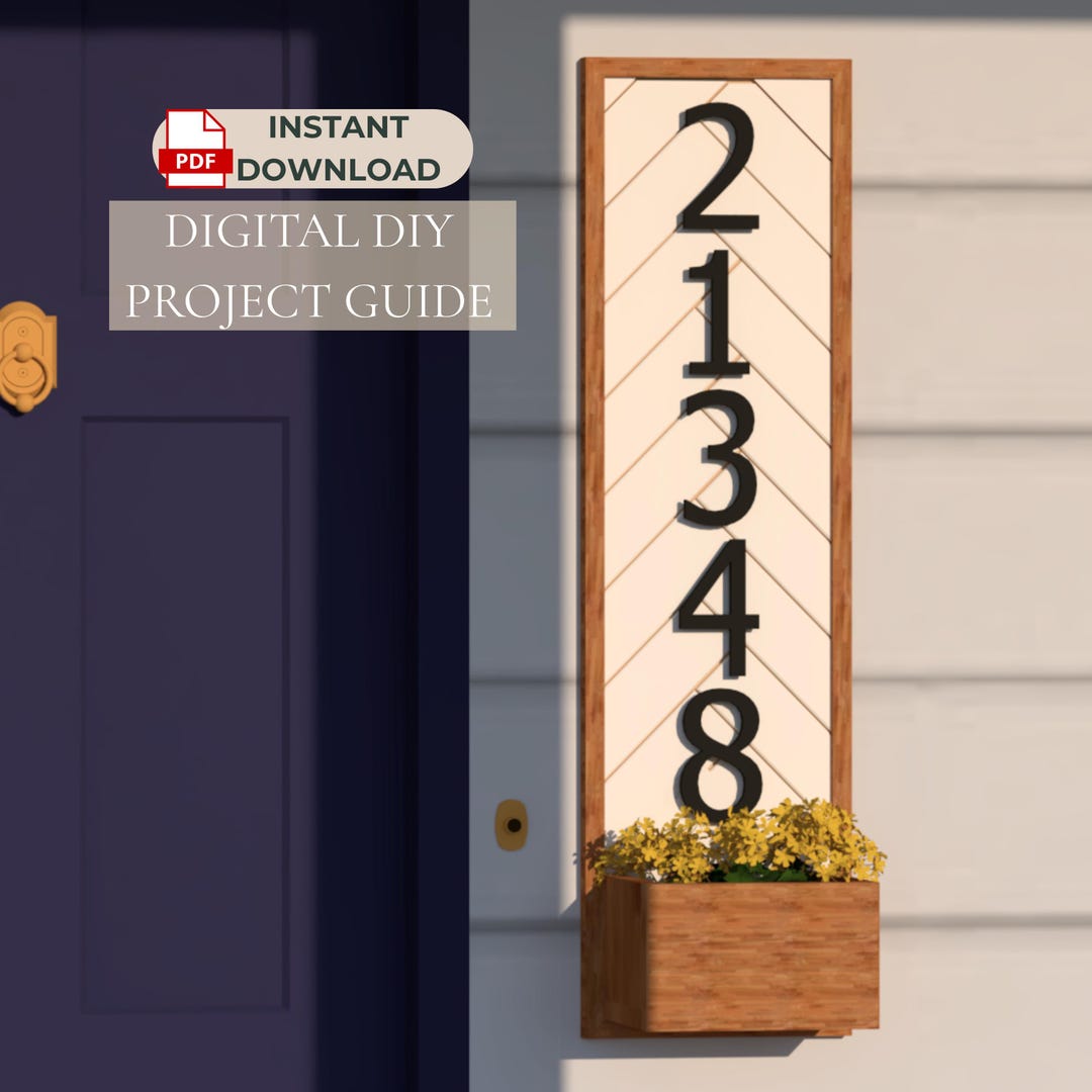 DIY House Number Sign PDF Digital Download Build Instructions ...