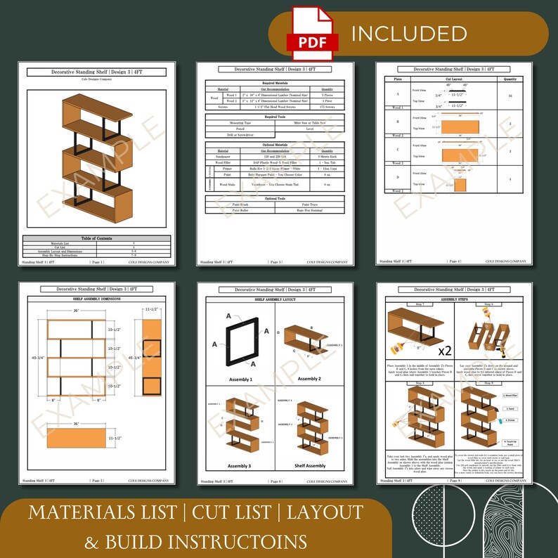 DIY Easy Standing Decorative Bookshelf | PDF Build Instructions ...