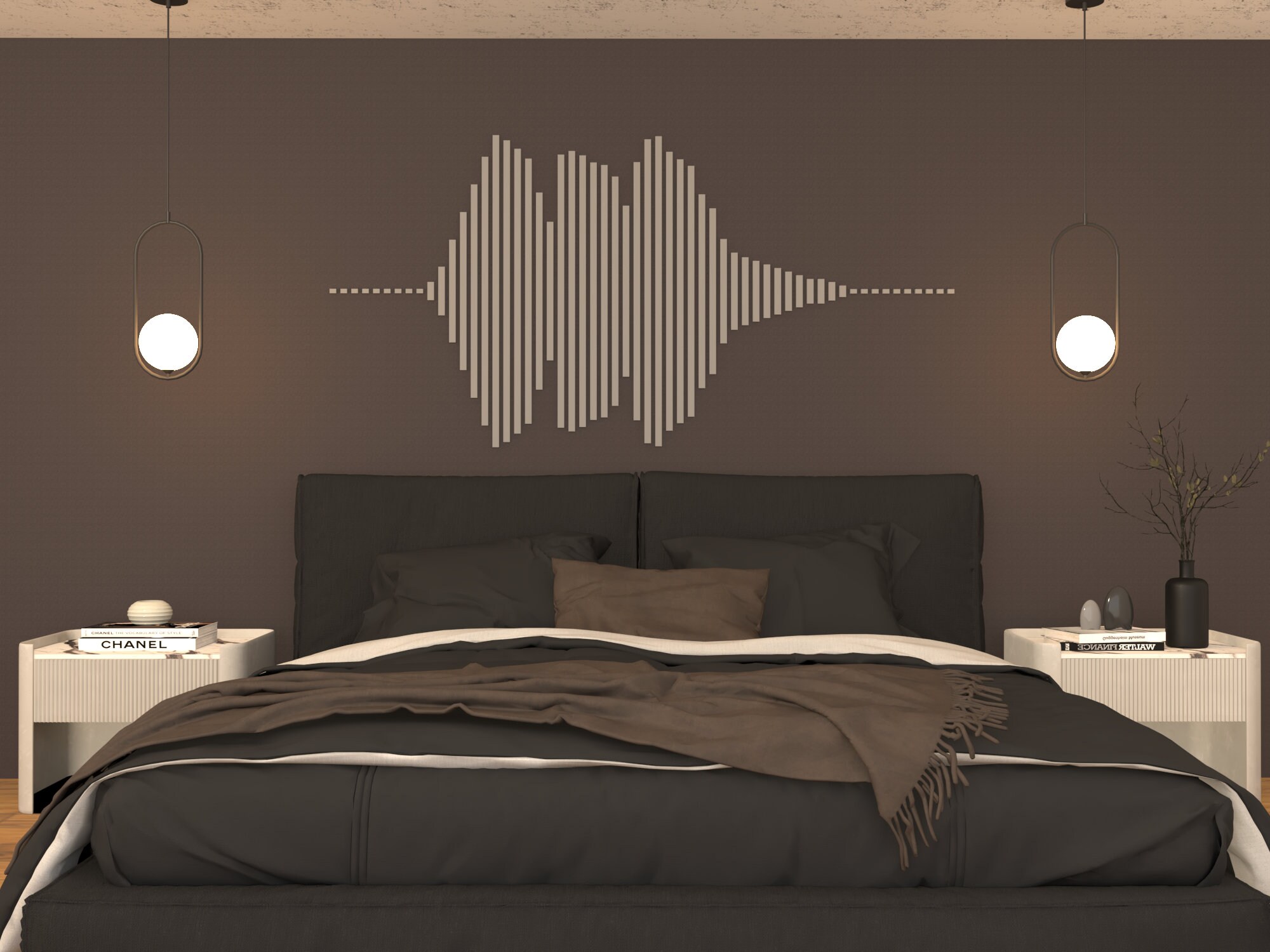 DIY Sound Wave Wood Design and Installation Build Plan I Love You 3D ...