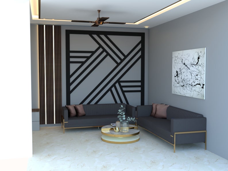 Accent Wall Moulding Modern Design and Installation Build Plan | 14 ...
