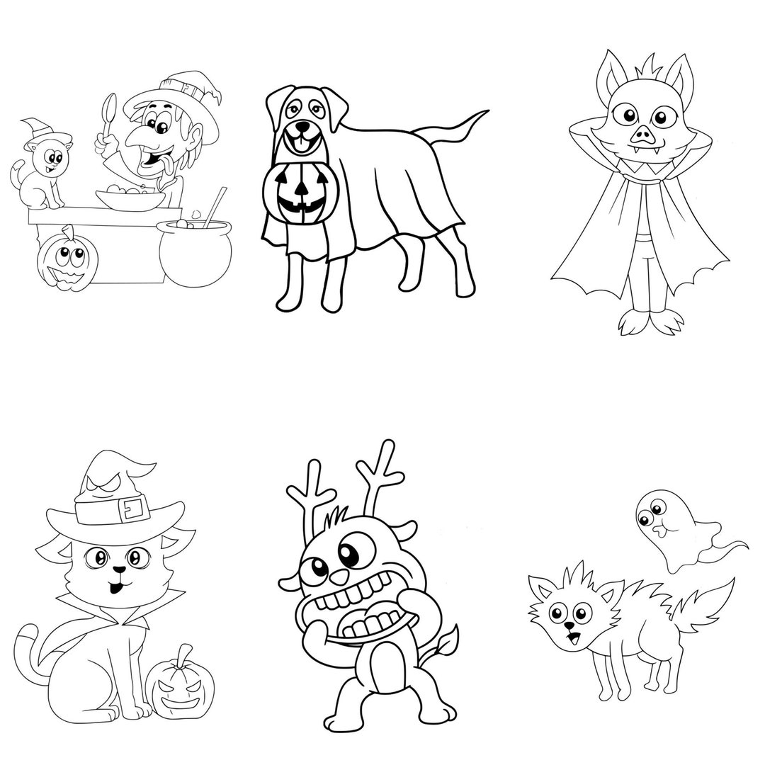 45 Printable Funny Halloween Coloring Pages Kids, Cute Wizards, Zombies ...
