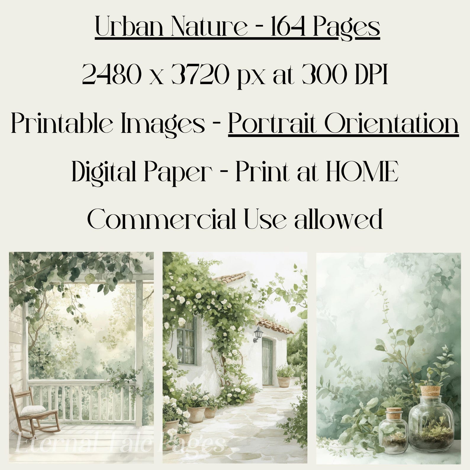 Urban Nature Junk Journal Pages: Serene Landscape Digital Paper (164 A4 ...