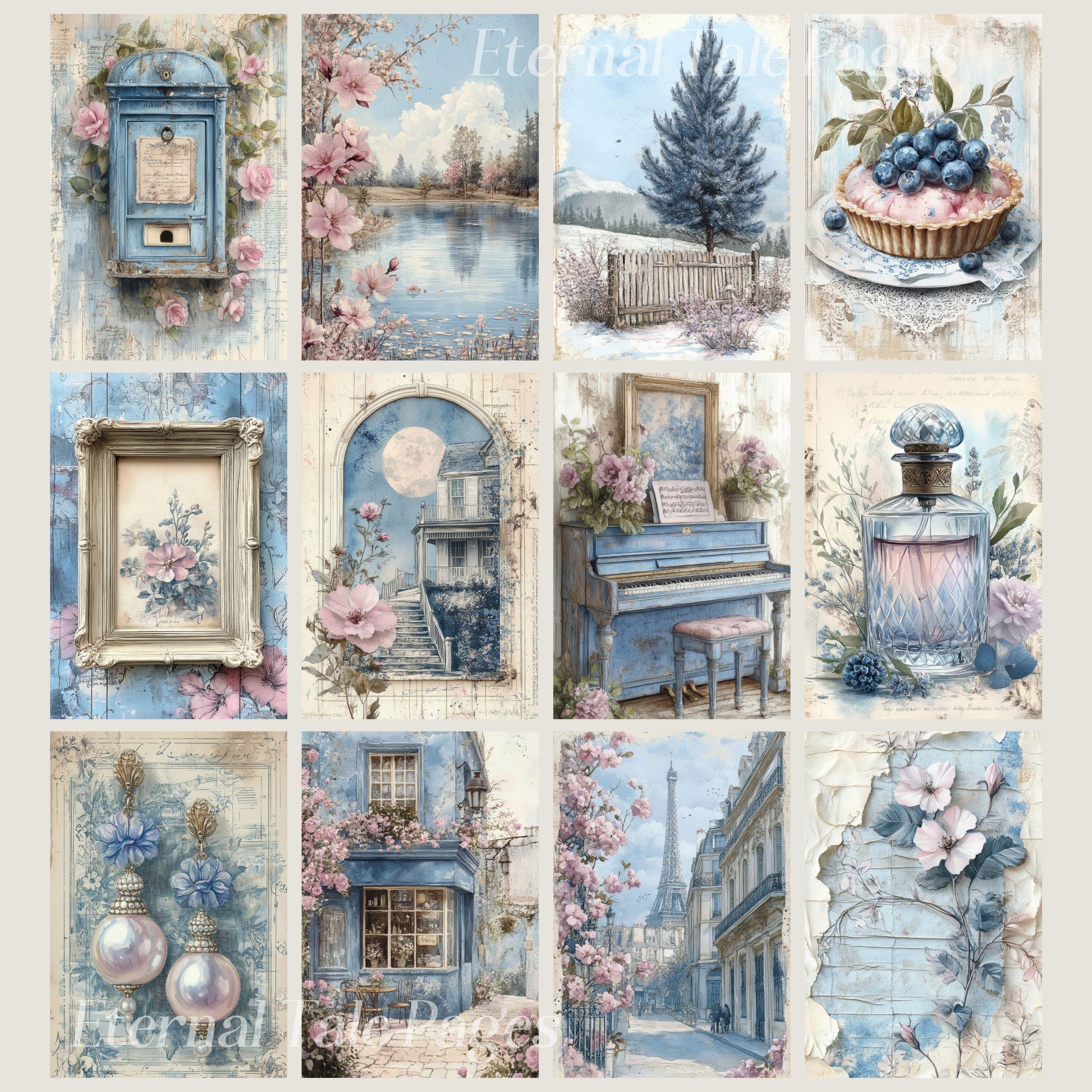 Shabby Chic Digital Paper: Vintage Floral Scrapbook Pages (digital ...